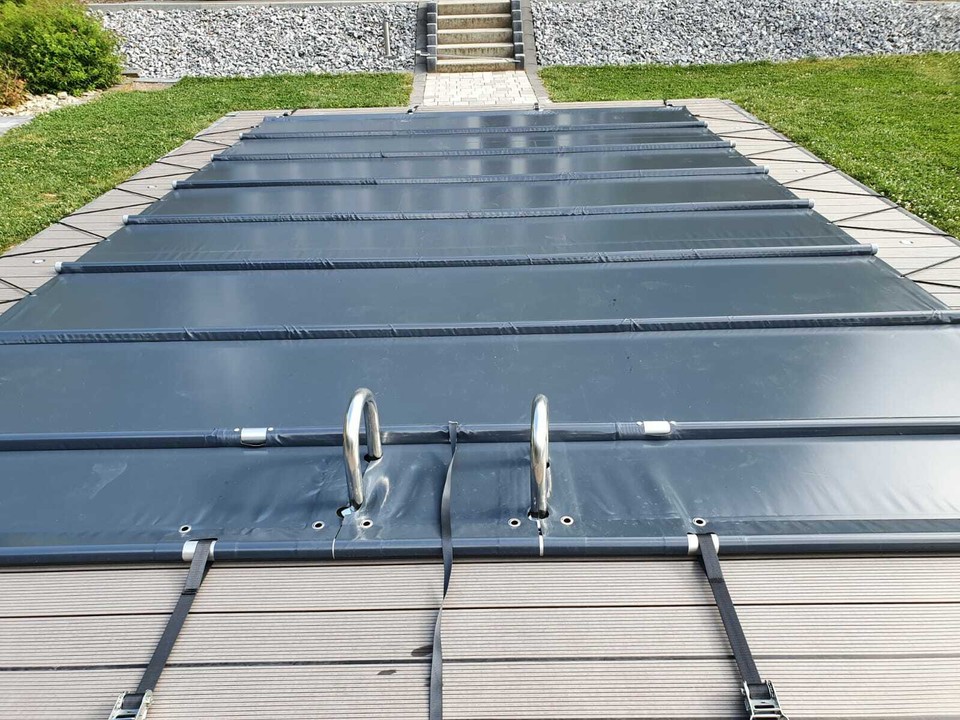 Poolabdeckung Poolplane Sicherheitsabdeckung, Stangen optional ...