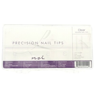 NSI - Precision Nail Tips - Clear Square - 200 Count | eBay