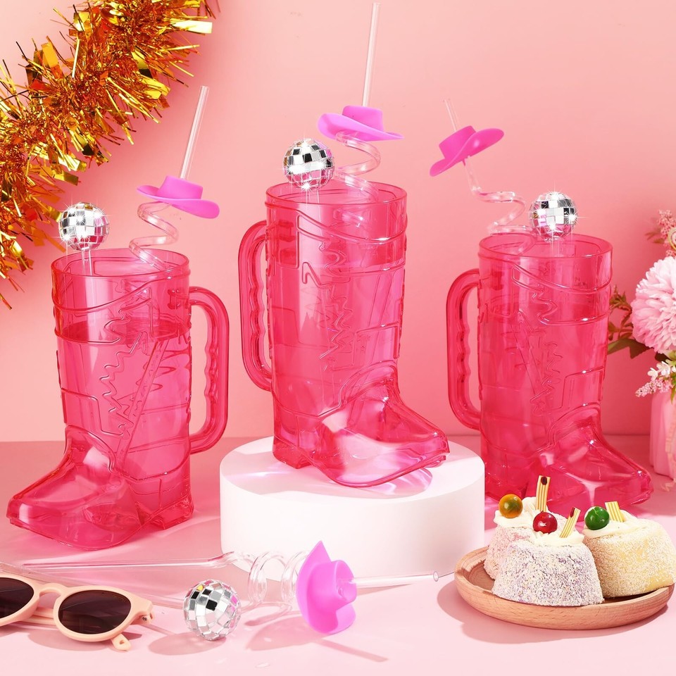 36 Sets 17 oz Cowgirl Boot Mug Cups Including 12 Cowgirl Drink Mugs 12 ...