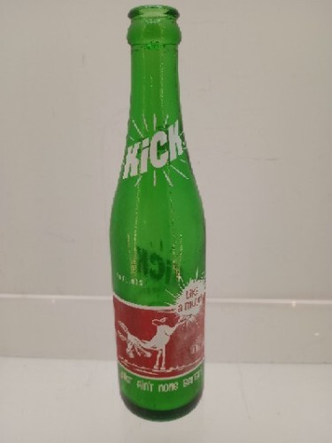Vintage Green Glass KICK "Like a Mule" 10oz Soda Bottle 1 | eBay