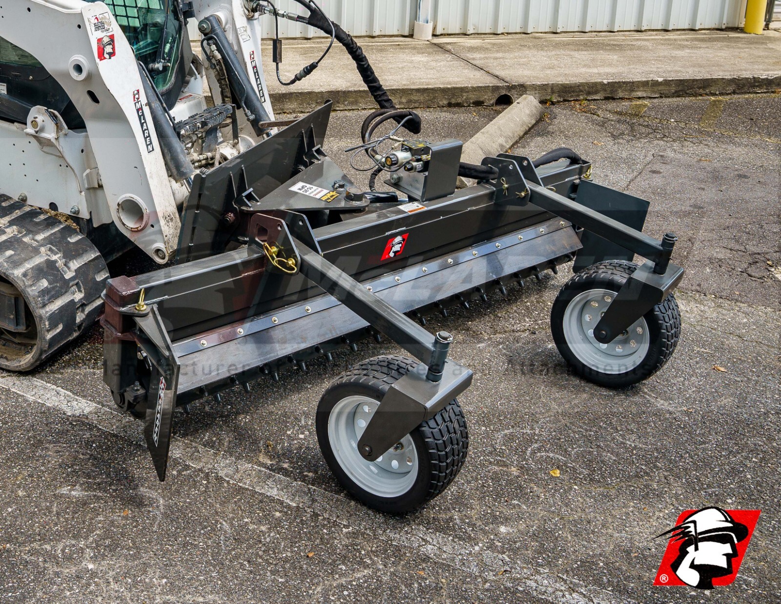 Skid Steer Power Rake Attachment 72" Wide Universal Quick Attach 10-25 ...