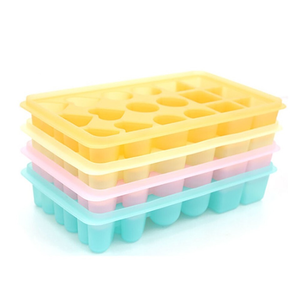 Pamire Silicone Ice Cube Tray with Lids, Various Shapes, 18 cubes ...