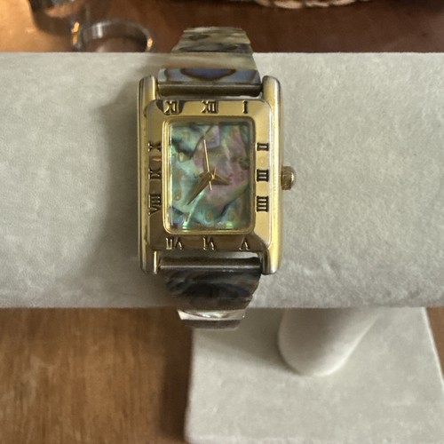 Women's Vintage LUCIDA Abalone Shell Watch, Gold Tone, Flex Band, no ...