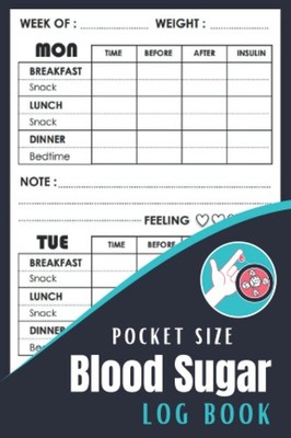 Blood Sugar Log book Pocket Size: Daily Blood Sugar Diary, Diabetes Log ...