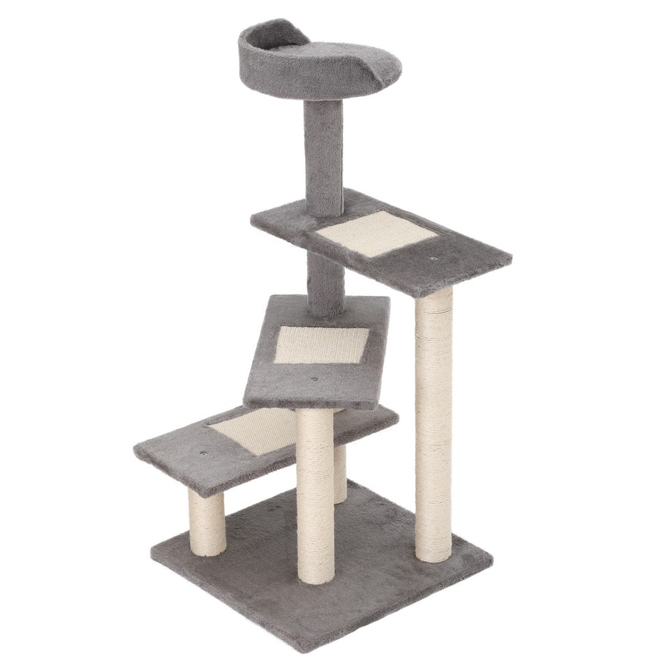 PawHut Cat Tree 100cm Indoor Kitten Scratching Post Activity Centre ...