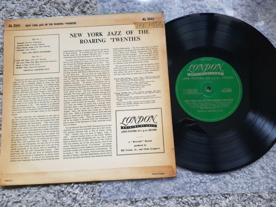 10" Vinyl Red Nichols and Miff Mole - New York Jazz of the roaring 20's ...