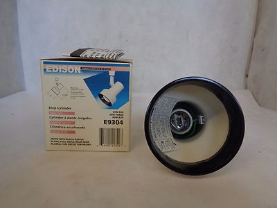 NEW EDISON TRACK LIGHT FIXTURE E9304 WHITE BLACK BAFFLE | eBay