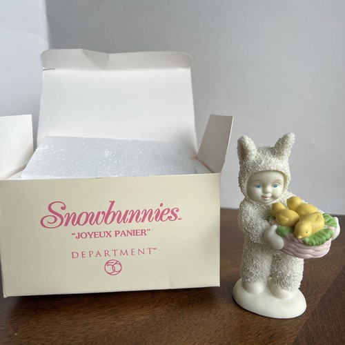 Department 56 SNOWBABIES Snowbunnies “A BASKET OF JOY” 2001 Easter ...
