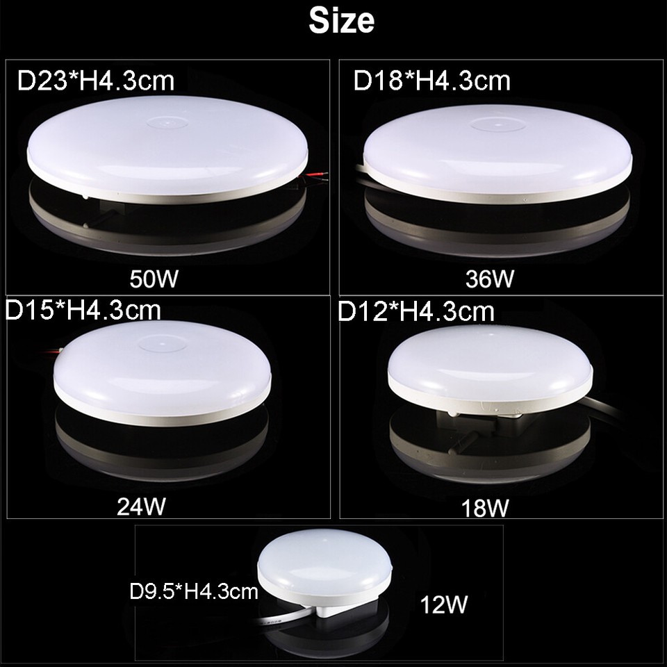 Round LED Surface Mount Fixture Ceiling Light Kitchen Bedroom Panel ...