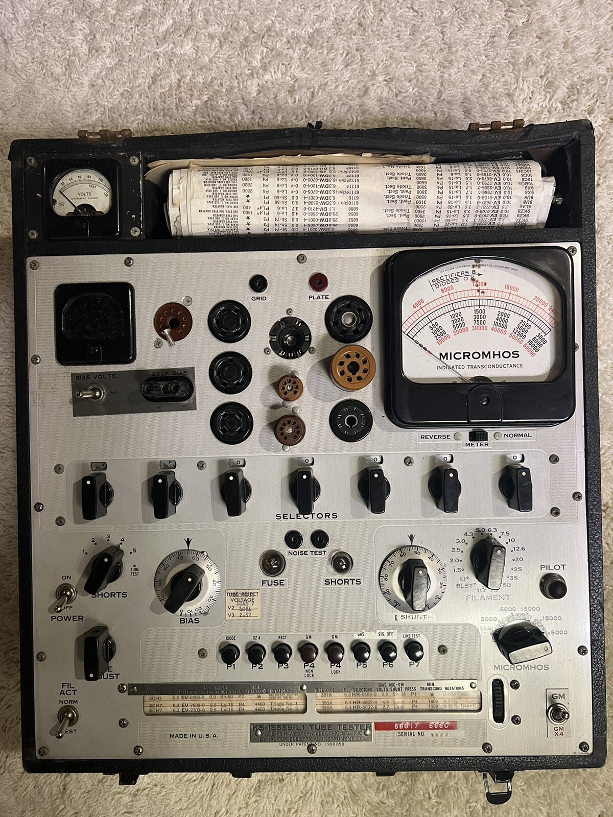 Western Electric Tube Tester, KS-15559-L1 | eBay
