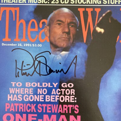 PATRICK STEWART Signed Theater Week Magazine Dec 16 1991 Address Label ...