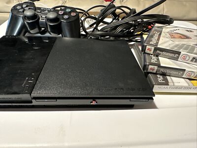 Sony PS 2 Playstation Slim Black Console SCPH70001 Bundle 3 Games ...