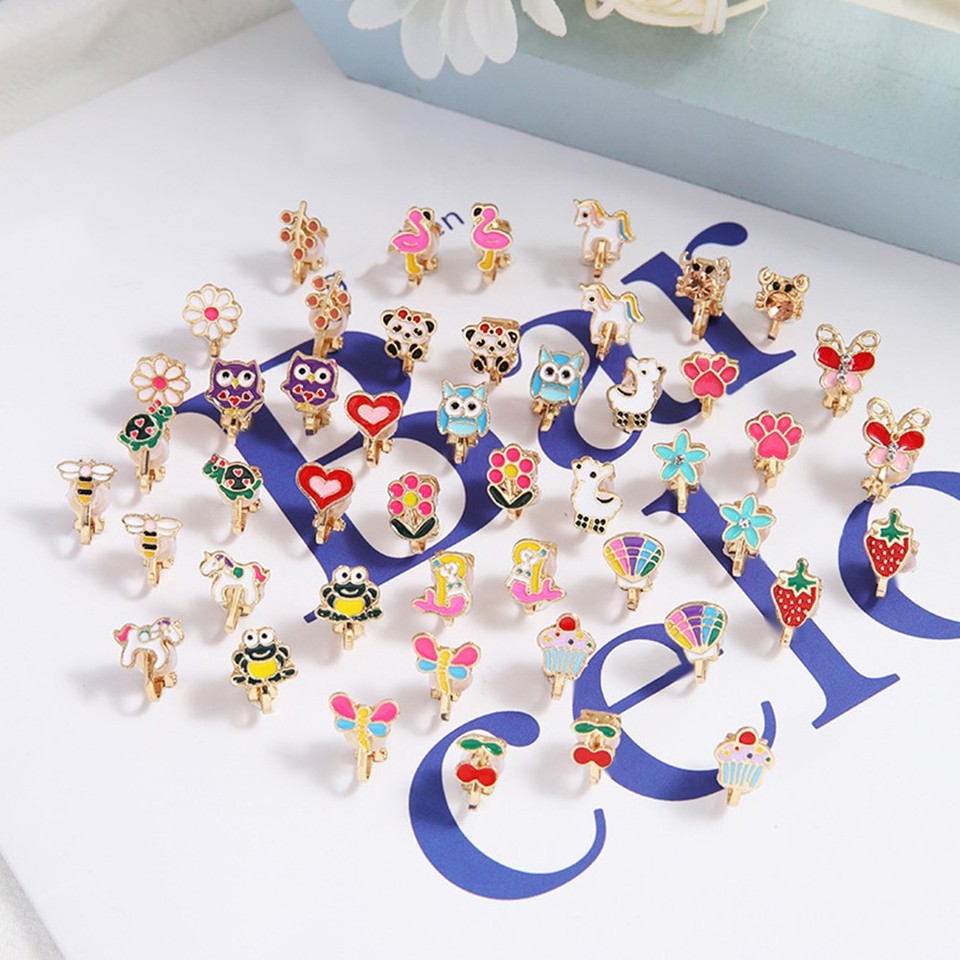 24 Pairs Girls Clip On Alloy Ear Cuffs Non Piercing Earrings Jewelry ...