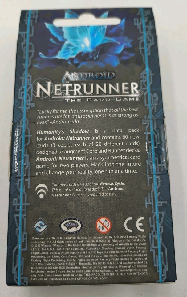 Android Netrunner Data Pack - Humanity's Shadow New TCG trading card ...
