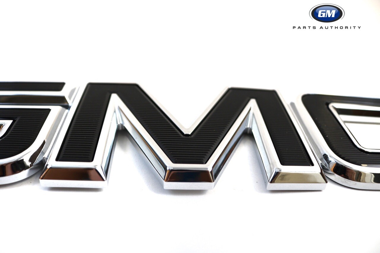 2015-2018 GMC Sierra Black Rear GMC Emblem Black / Chrome | Genuine OEM ...