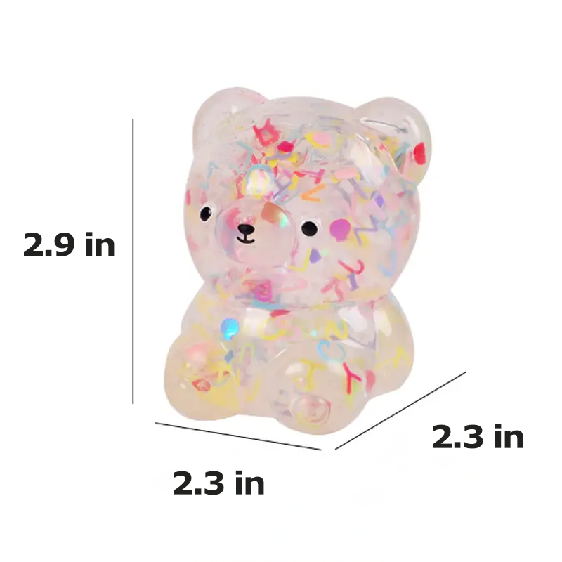 1 Dozen Glitter Teddy Bear Squishy Fidget Toy Stress Relief Relax ...