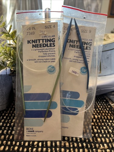 Vintage Boye Balene 24” & 29” Circular Knitting Needles Sizes 4 And 9 ...