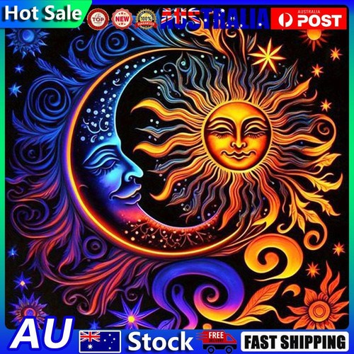 Full Embroidery Cotton Thread 11CT Printed Star-Moon Chart Cross Stitch ...