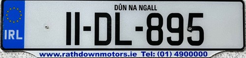 Southern Ireland Donegal County Irish Number Licence License Plate 11 ...