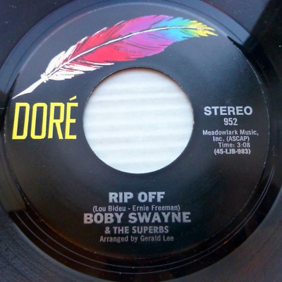 BOBY SWAYNE & THE SUPERBS 45 near-Mint MODERN soul RIP OFF b/w ...