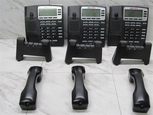 Lot of 3 Allworx 9204 Display Phones With Stands And Handsets! TESTED ...