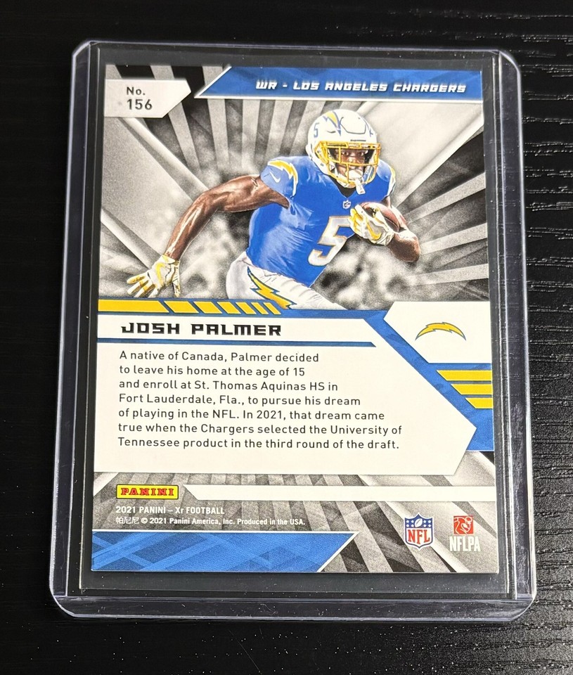 2021 Panini XR Rookies Blue #156 Josh Palmer /199 Los Angeles Chargers ...