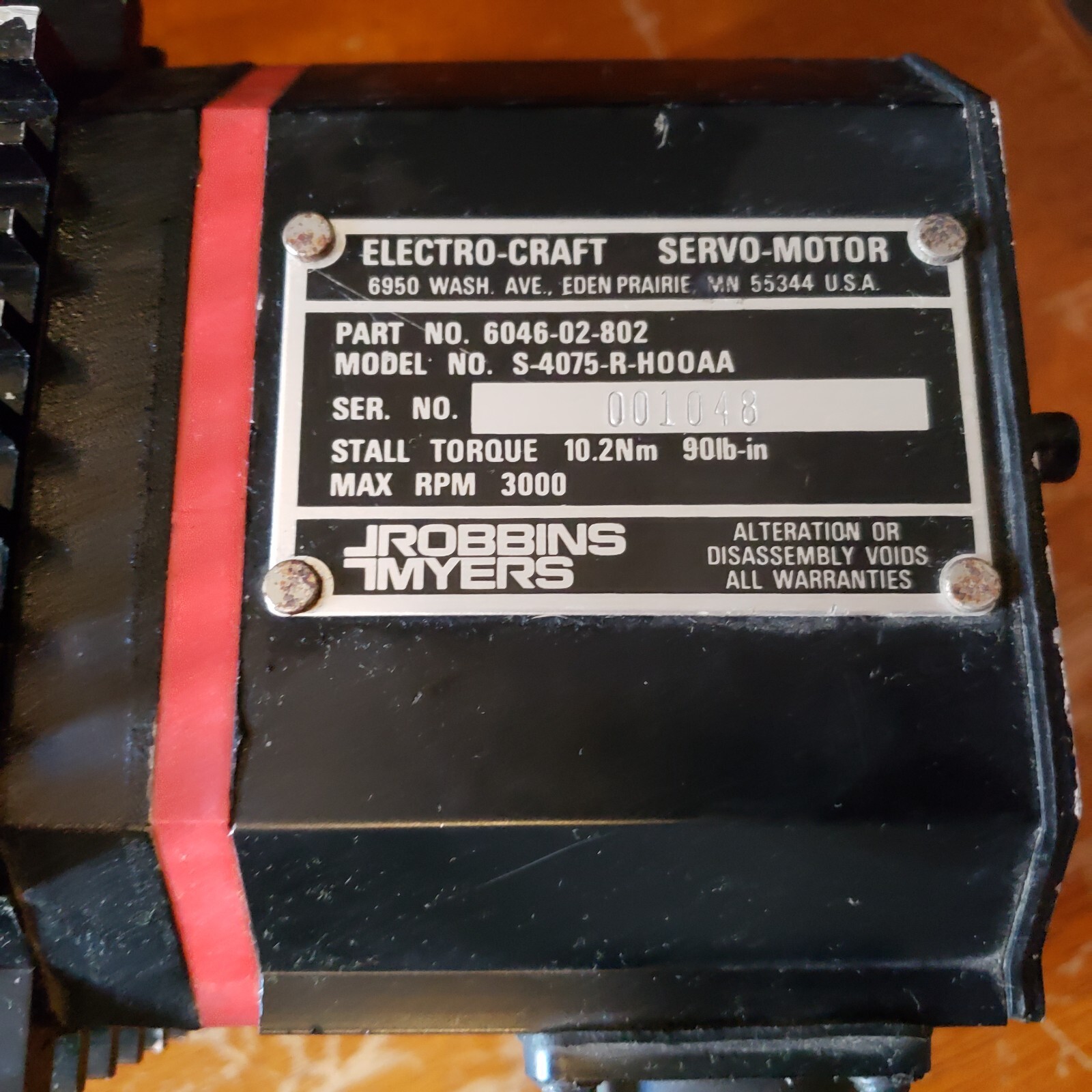 NEW Servo Electro-Craft Reliance Servo Motor # S-4075-R-H00AA / 6046-02 ...