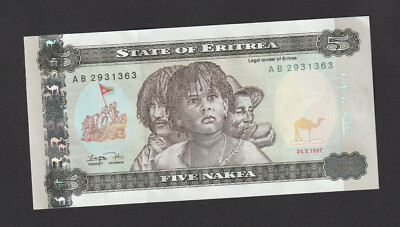 Eritrea 5 Nakfa (1997) P2 Banknote paper money - UNC | eBay