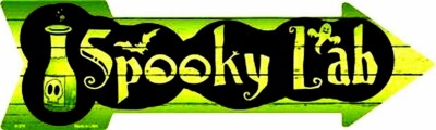 METAL SIGN Spooky Lab Arrow Halloween novelty fun gift holiday decor A ...
