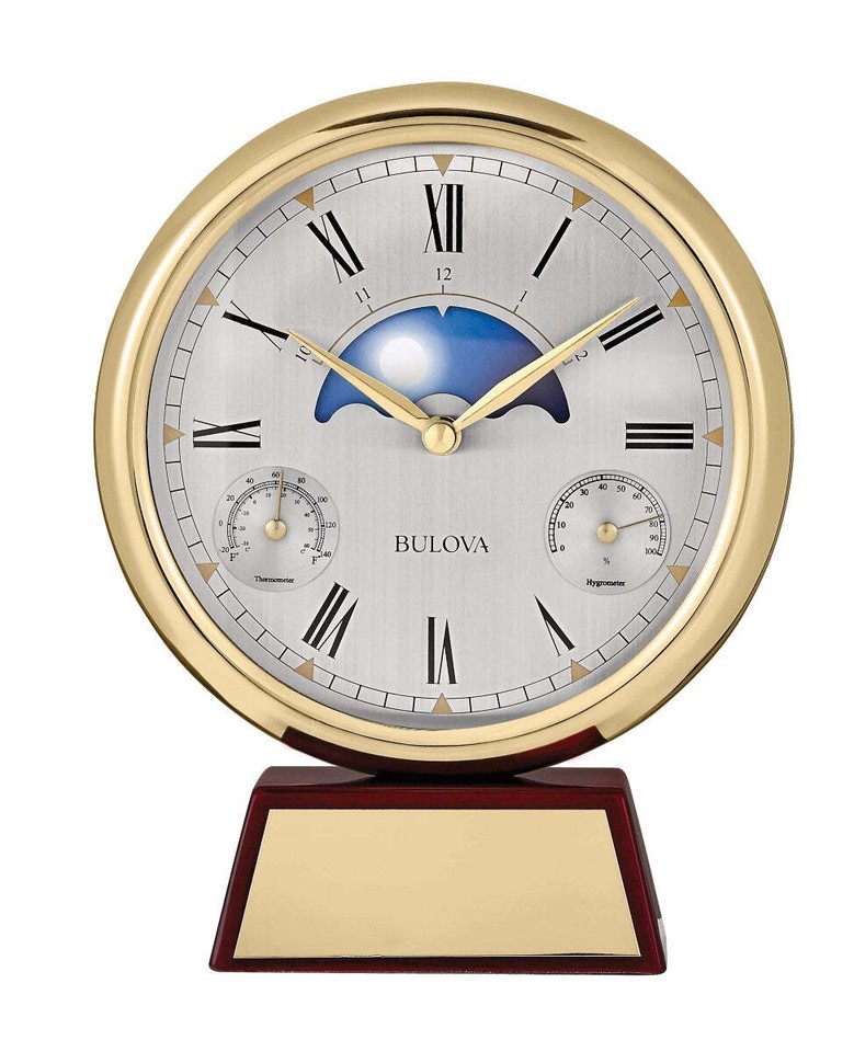 Bulova B1725 Pinnacle Weather Moon Dial Tabletop Clock | eBay UK