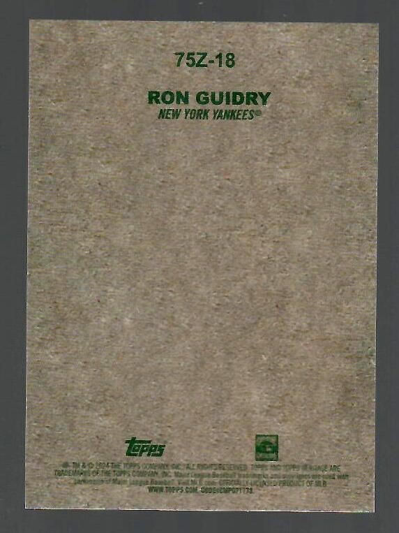 2024 Topps Heritage #75Z-18 Zoo's Who Stick-ons RON GUIDRY GATOR Red ...