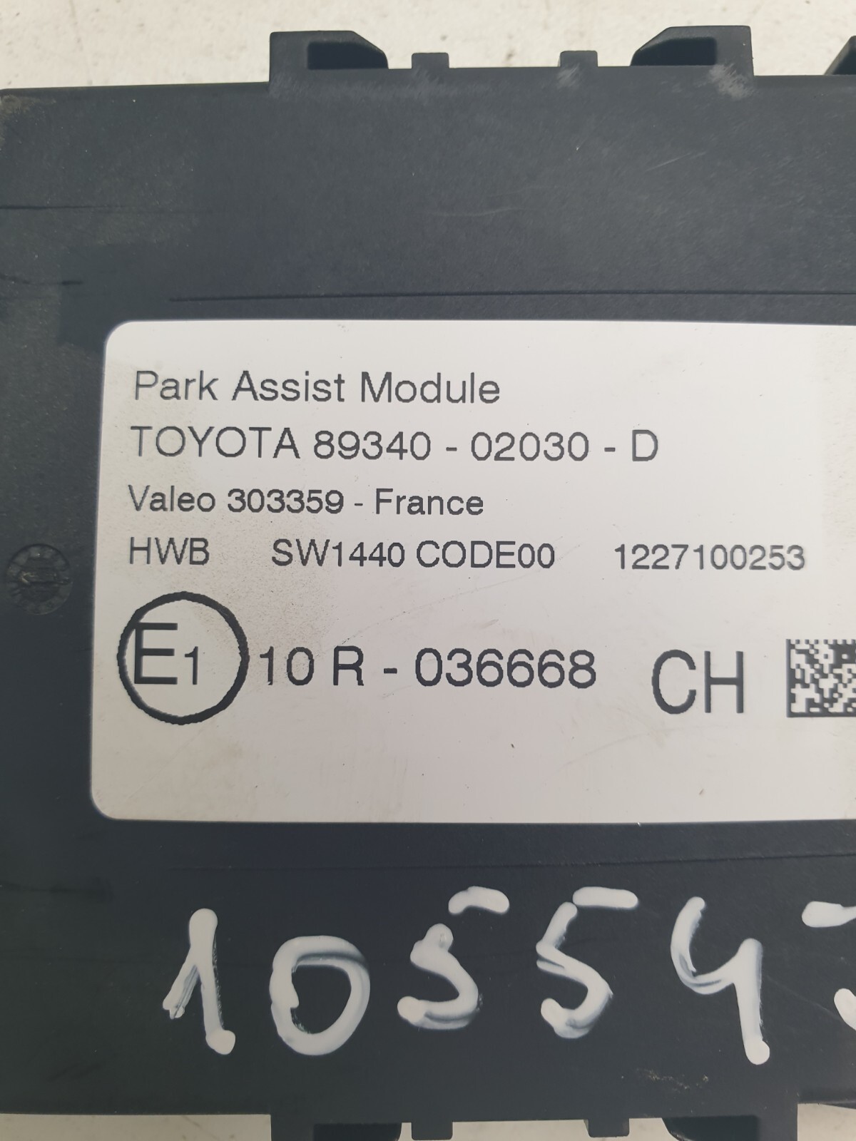 #10554J Toyota Auris 2013 LHD Contrôle Module Unité 89340-02030 TA1 | eBay