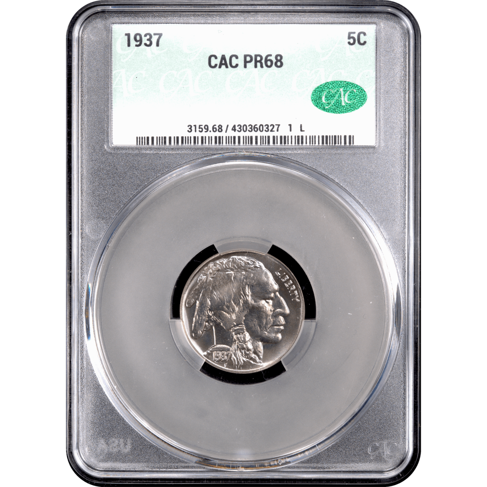 1937 Buffalo Nickel 5c CACG PR68 CAC | eBay