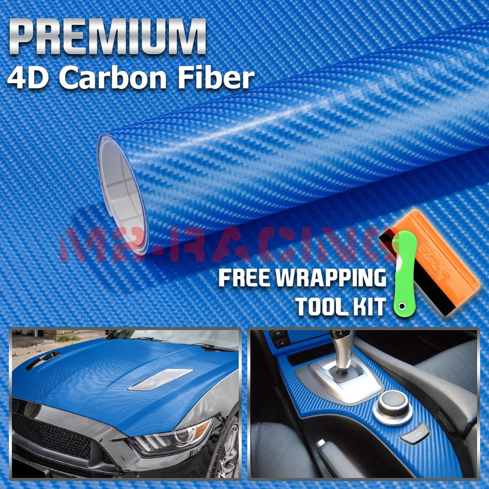 *Premium 4D Gloss Carbon Fiber Vinyl Sticker Wrap Decal Sheet Bubble ...