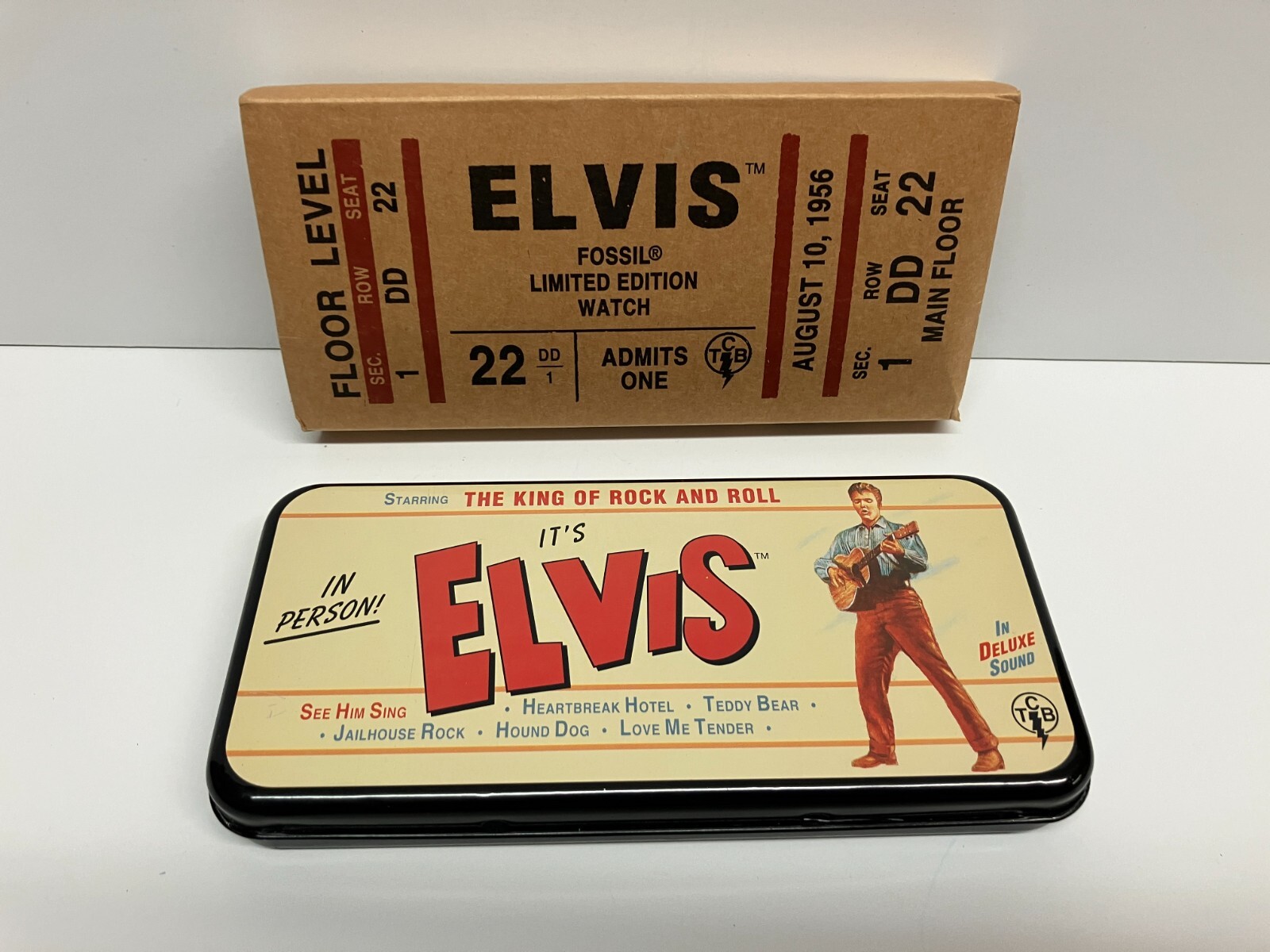 Elvis Presley FOSSIL Limited Edition Watch in Tin Box with Collectors ...