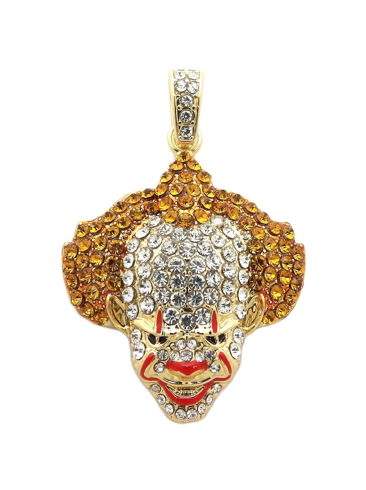 Iced Hip Hop Jigsaw & Mad Clown Pendant & 20" 24" Cuban Chain Bling ...