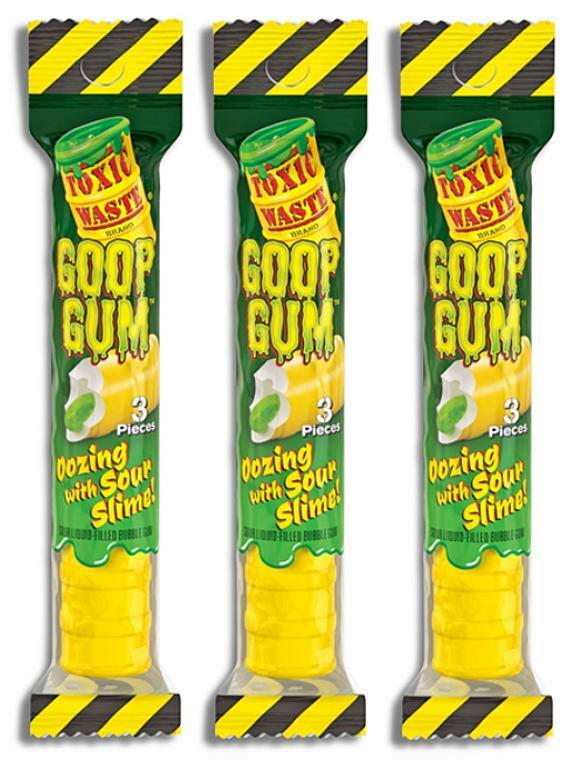 3x Toxic Waste Goop Gum 3 Pieces Oozing With Sour Slime 43.5g Bubble ...