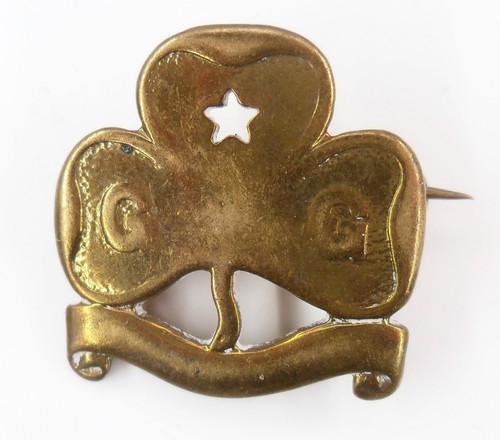 GIRL GUIDES GILDED BROOCH PIN BADGE CLOVER VINTAGE BADEN POWELL | eBay