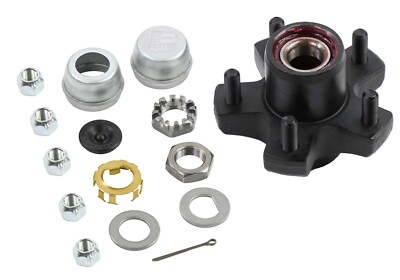 Pre-Greased Trailer Hub Kit For 2.2K Axle 545 5.5 Hub W/Spn Hdwr K08 ...