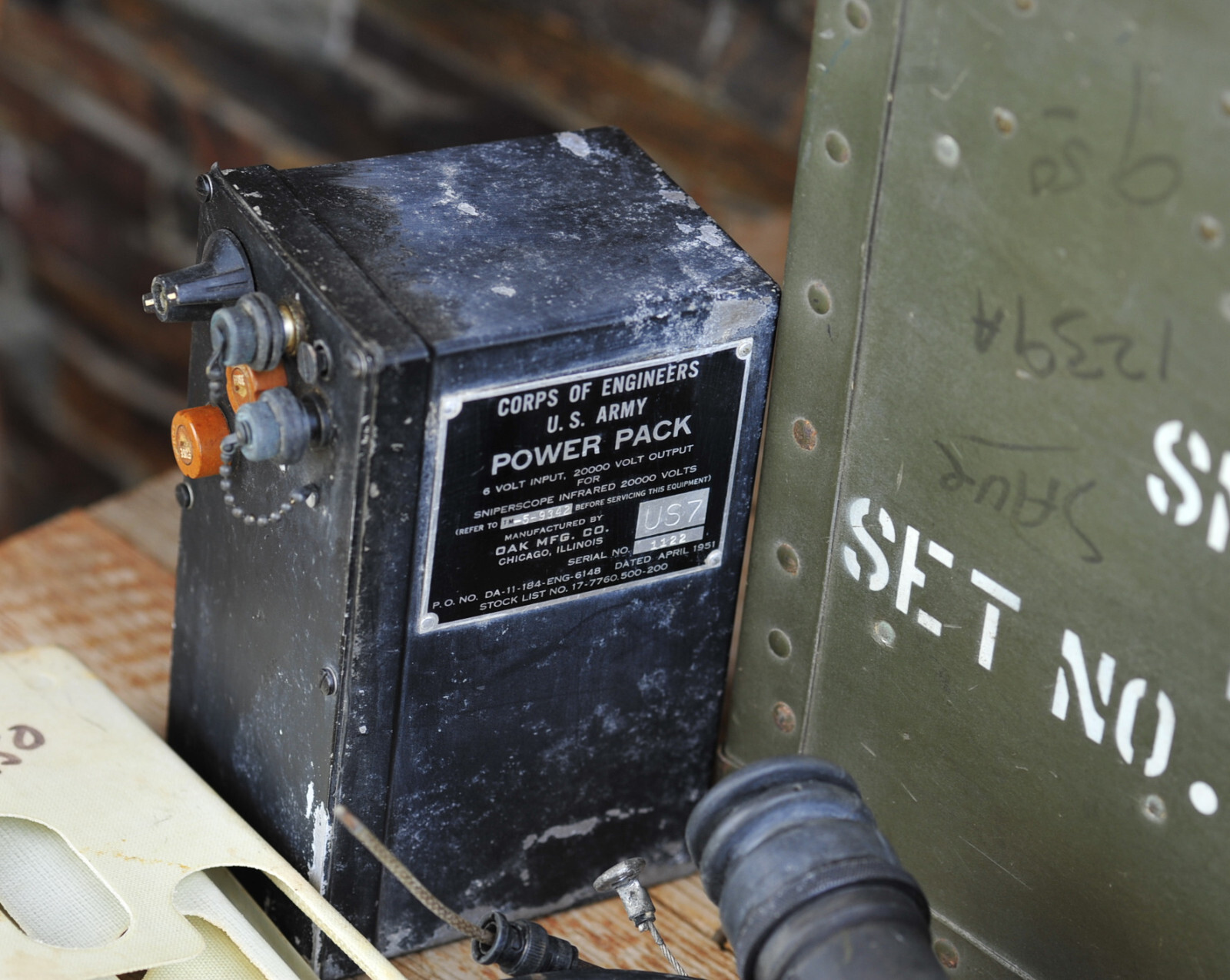 Vintage US Army 1951 Infrared Sniper Scope M1 Carbine 20,000 Volt ...