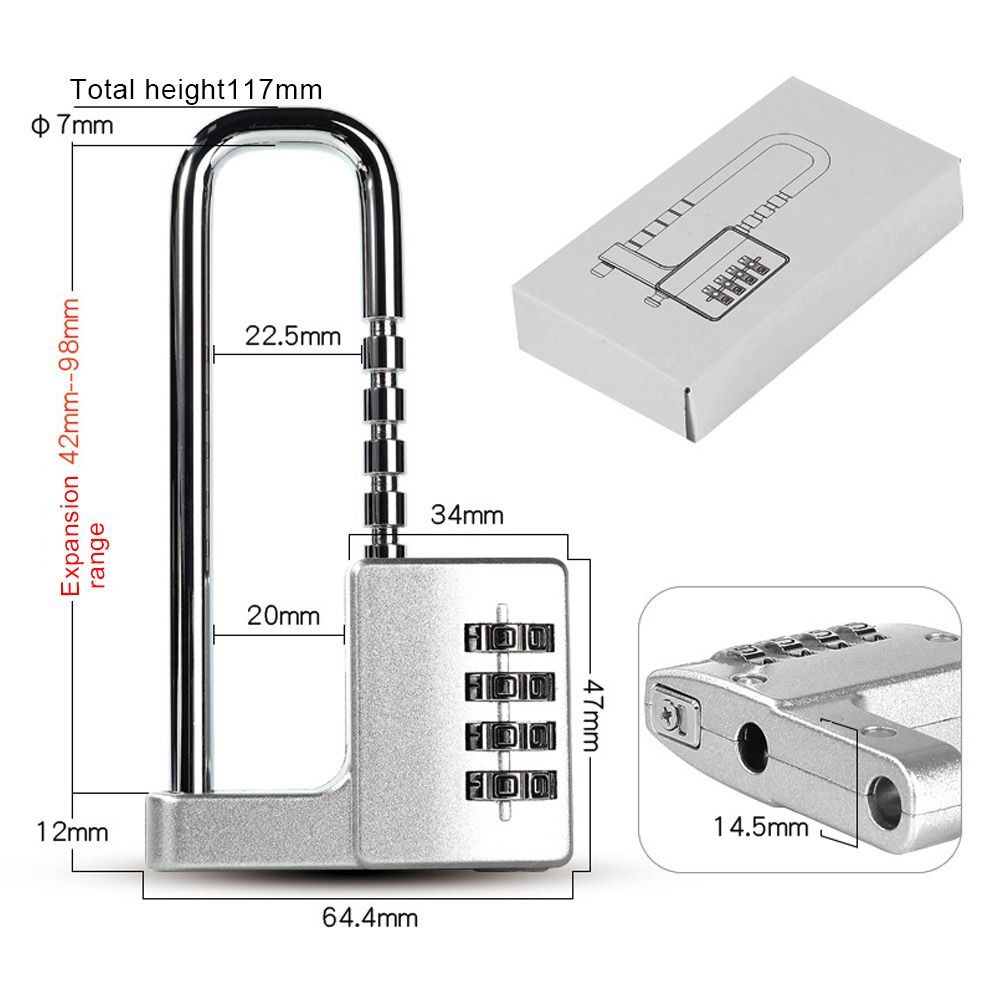 Accessories Code Lock Adjustable lengthened U-lock File Cabinet Door ...
