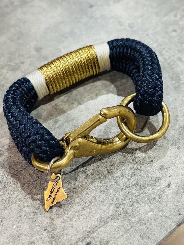 The Ropes Maine Bracelet Navy Blue + Gold | eBay