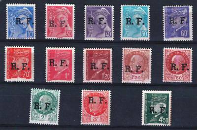 FRANCE 1938-42 VF Mint Overprinted R.F. Stamps Postes Francaises Sc ...