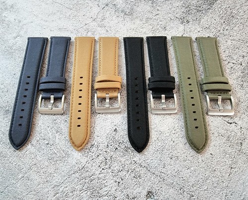 Premium Nylon Sailcloth Field Watch Strap 20mm 22mm Quick Khaki Green ...