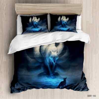 spiritual white Fox 3D Print Duvet Quilt Doona Covers Pillow Case ...