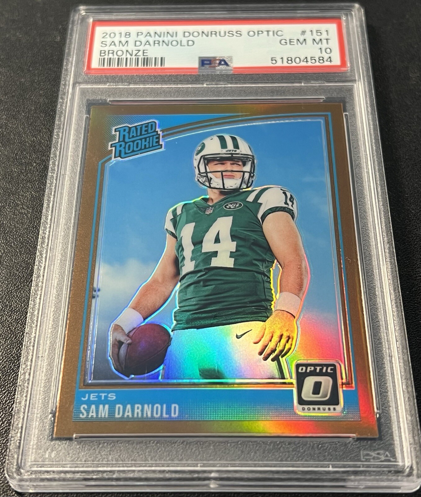 SAM DARNOLD RC~2018 DONRUSS OPTIC “BRONZE” Vikings~PSA-10~Rated Rookie ...