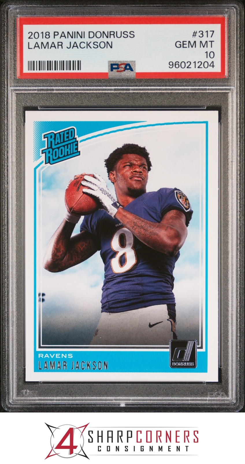 2018 PANINI DONRUSS #317 LAMAR JACKSON RC RATED ROOKIE PSA 10 | eBay