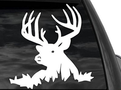 FGD Big Buck Head Deer Hunting Vinyl Window Decal 11.50" x 12" | eBay