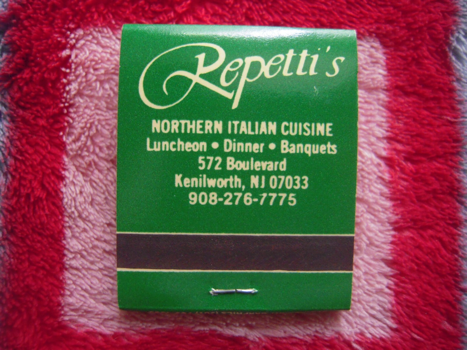 NOS VTG REPETTI'S RESTAURANT - KENILWORTH, NJ UNSTRUCK MATCHBOOK 1-1/2 ...