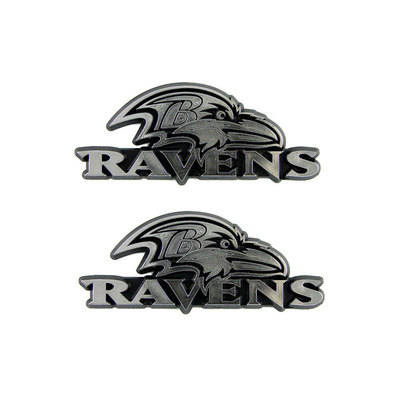 New 2pc NFL Baltimore Ravens 3-D Chrome Plastic Car Truck Auto Emblem ...